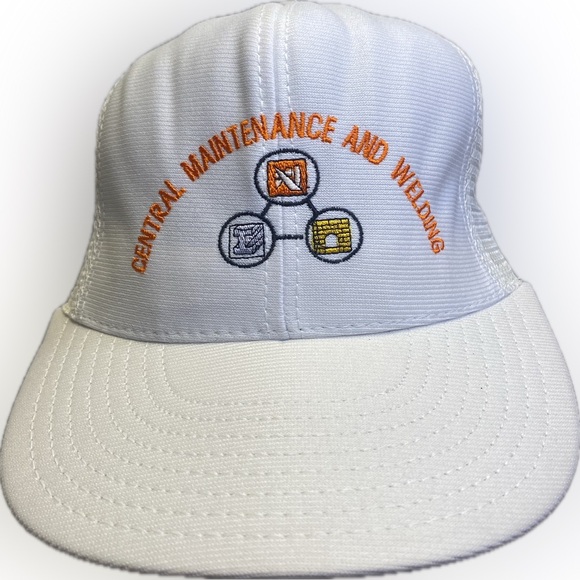 Accessories | Central Maintenance Welding White Polyester Mesh Snapback ...